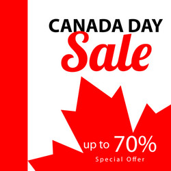 Canada day sale up to 70 template design Vector Image