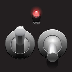 Cool realistic toggle switch grey color Royalty Free Vector
