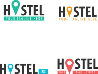 Hostel logo hotel travel rest place Royalty Free Vector