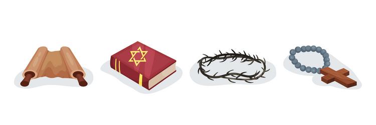 Religious christian signs and symbols with cross Vector Image