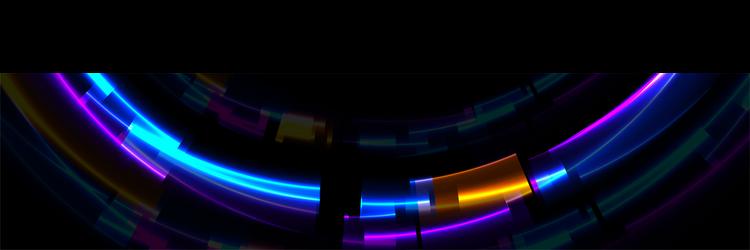 Abstract tech glowing neon lines banner Royalty Free Vector