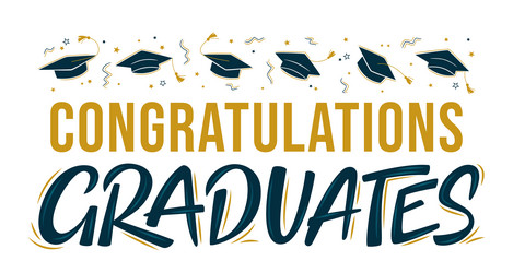 Congrats greeting sign for graduation party class Vector Image