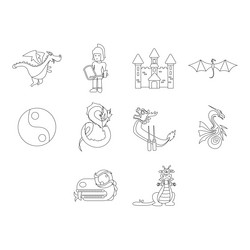 Dragon icon set Royalty Free Vector Image - VectorStock