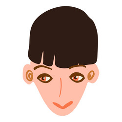 Female face sticker handdrawn Royalty Free Vector Image