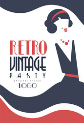 Retro vintage party logo design template Vector Image