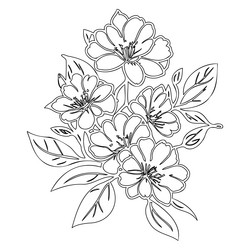 Tumpal flower pattern outline sketch Royalty Free Vector