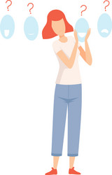 Girl washing her face with special skincare soap Vector Image