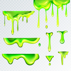 Green slime realistic dirt splat goo dripping Vector Image