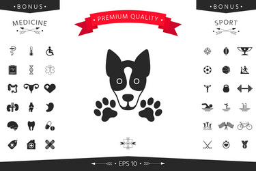 Dog paw - logo symbol protect sign Royalty Free Vector Image