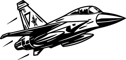 Black silhouette ot airplane jet engine Royalty Free Vector
