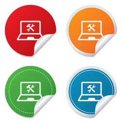 Laptop repair sign icon notebook service symbol Vector Image