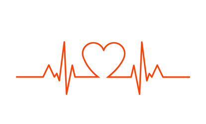 Heartbeat outline icon simple heart beat Vector Image