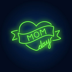 Mom day neon sign Royalty Free Vector Image - VectorStock