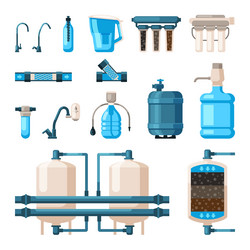 Water filters purification and filtration systems Vector Image