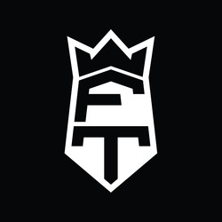 Ft letter logo monogram hexagon shield shape Vector Image