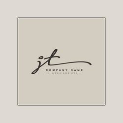 Handwritten signature logo for initial letter jt Vector Image