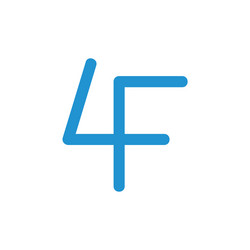 Letter 4f f4 simple line logo Royalty Free Vector Image