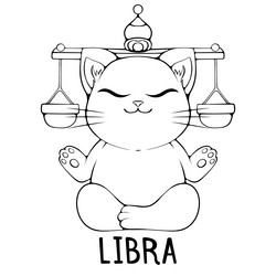 Cat zodiac color libra Royalty Free Vector Image