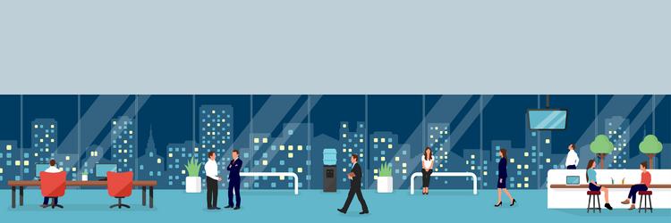 Modern office horizontal Royalty Free Vector Image