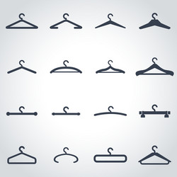 Black hanger icons set Royalty Free Vector Image