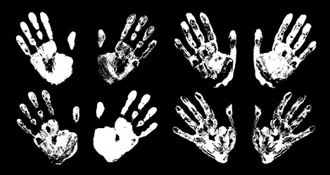 Hand print set human palm imprint Royalty Free Vector Image