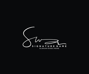 Letter sw signature logo template Royalty Free Vector Image