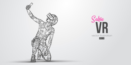 Vr abstract silhouette virtual reality glasses Vector Image