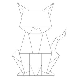 An origami-style cat on a white isolated Vector Image
