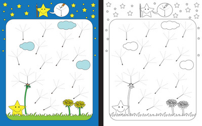 Little star worksheet Royalty Free Vector Image