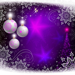 Background with purple christmas balls Royalty Free Vector