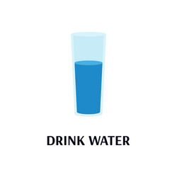 Glass of water color icon drinking Royalty Free Vector Image