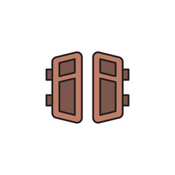 Open double door outline icon linear style sign Vector Image