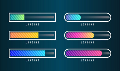 Set of loading bar progress visualization Vector Image