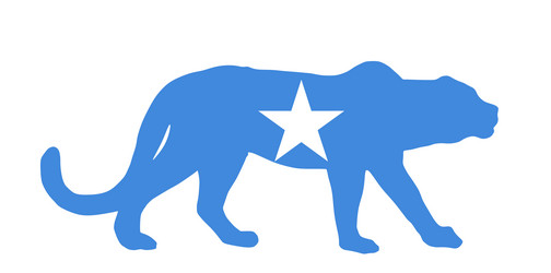 Namibia flag cheetah national animal silhouette Vector Image