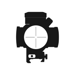 Tactical scope silhouette black and white icon Vector Image