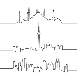 Toronto city one line drawing Royalty Free Vector Image