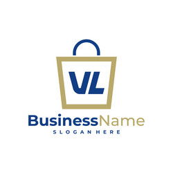 Letter vl shop logo design luxury Royalty Free Vector Image