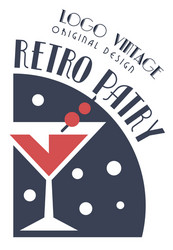 Retro vintage party logo design template Vector Image