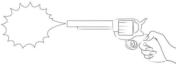 Gun hand shooting design Royalty Free Vector Image