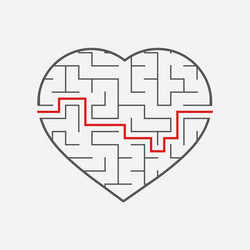 Abstract heart shaped labyrinth game for kids Vector Image
