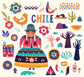 Chile collection Royalty Free Vector Image - VectorStock