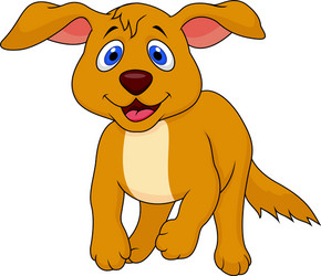 Cute dog cartoon running Royalty Free Vector Image