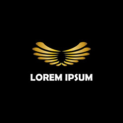 Modern business logo concept gold color flying Vector Image