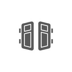 Open double door outline icon linear style sign Vector Image