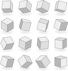 3d modeling square blocks isometric set Royalty Free Vector