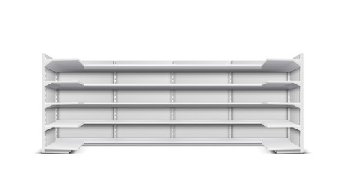 Rack with empty shelves realistic mockup Vector Image