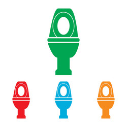 Toilet sign orange applique isolated Royalty Free Vector