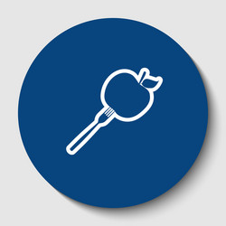 Vegetarian food sign white Royalty Free Vector Image