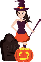 Halloween october scary celebration cartoon Vector Image