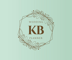 Kb initials letter wedding monogram logos Vector Image